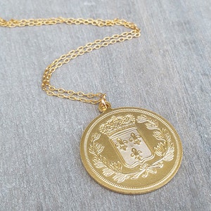 Gold Long Necklace Big Coin Necklace Medallion Necklace - Etsy
