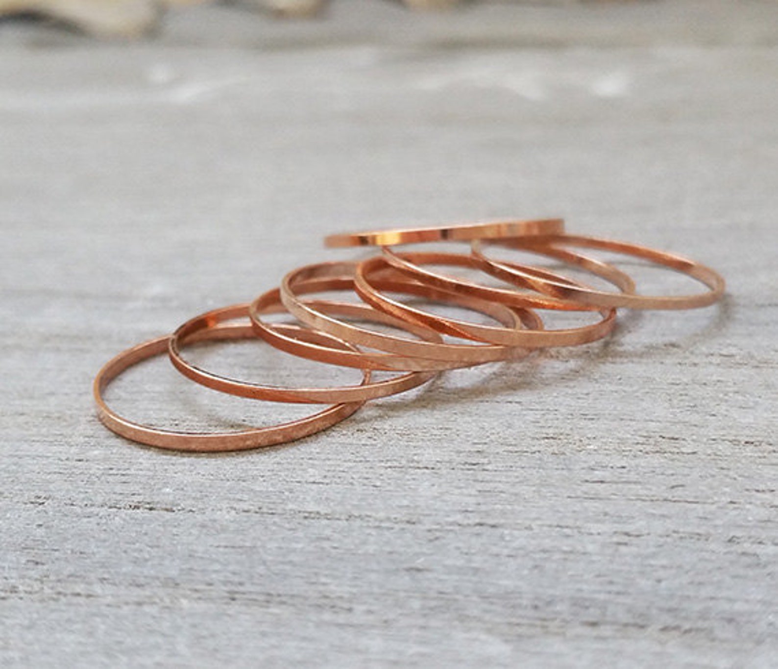 Rose Gold Small Rings Handmade Rings 8 Above the Knuckle - Etsy