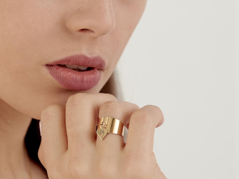 Personalized Ring Gift for Women Gold Initial Ring | Etsy