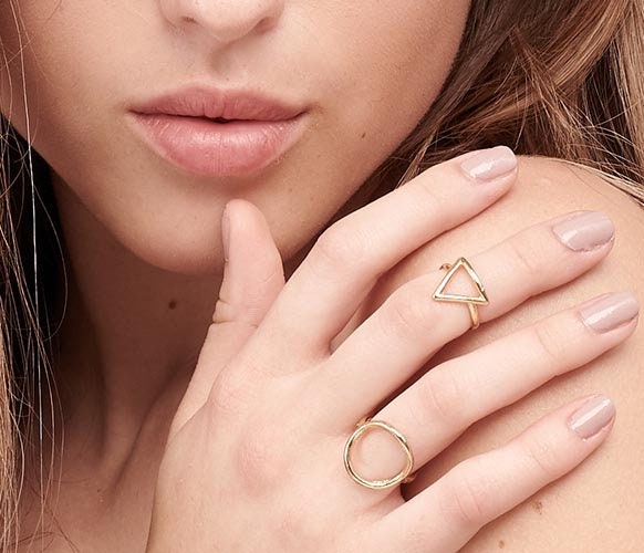 Gold Open Ring Dainty Ring Gold Circle Ring Triangle Ring - Etsy Israel