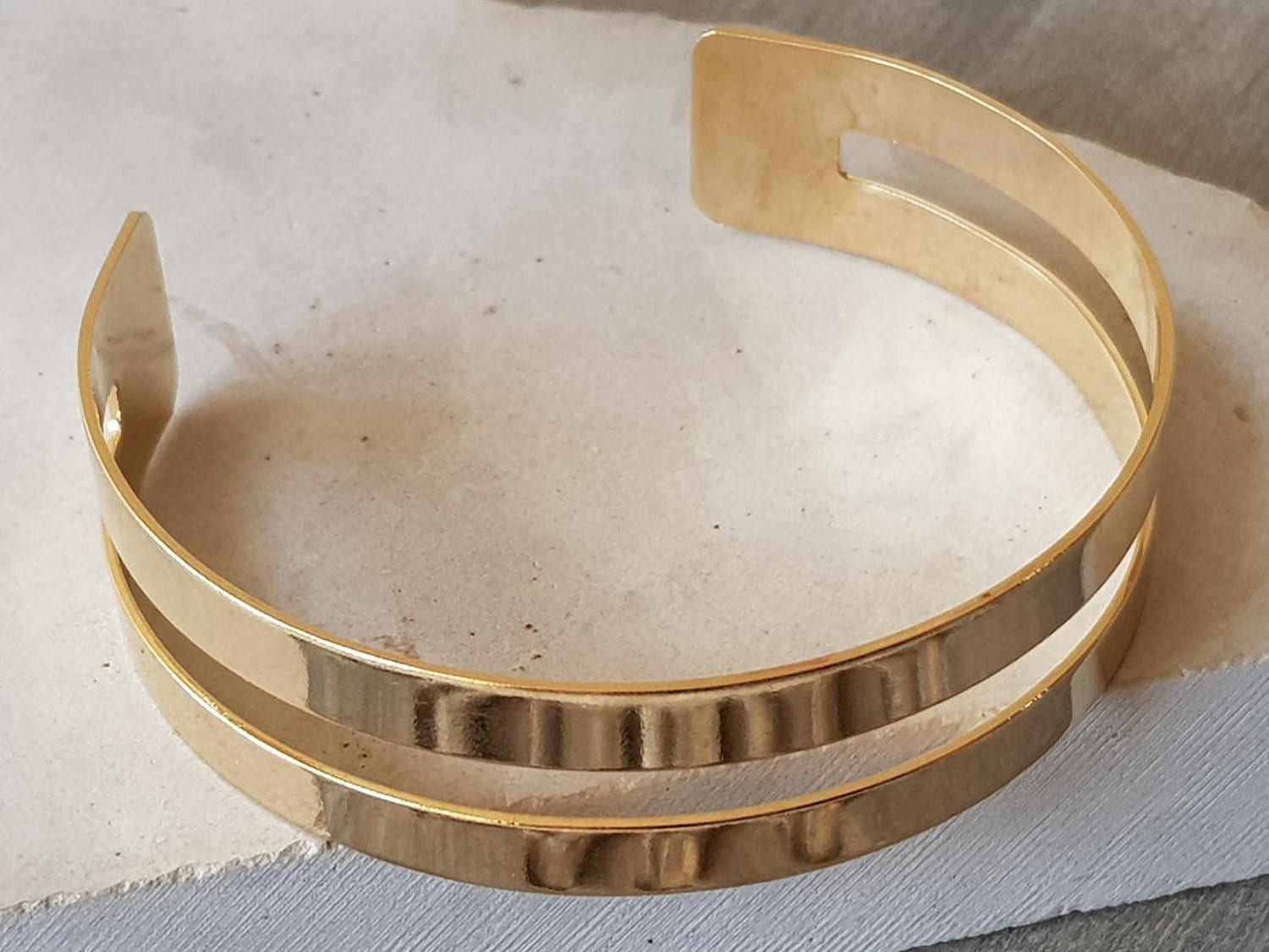 Gold Cuff Bracelet Adjustable Bracelet Minimalist Bracelet | Etsy