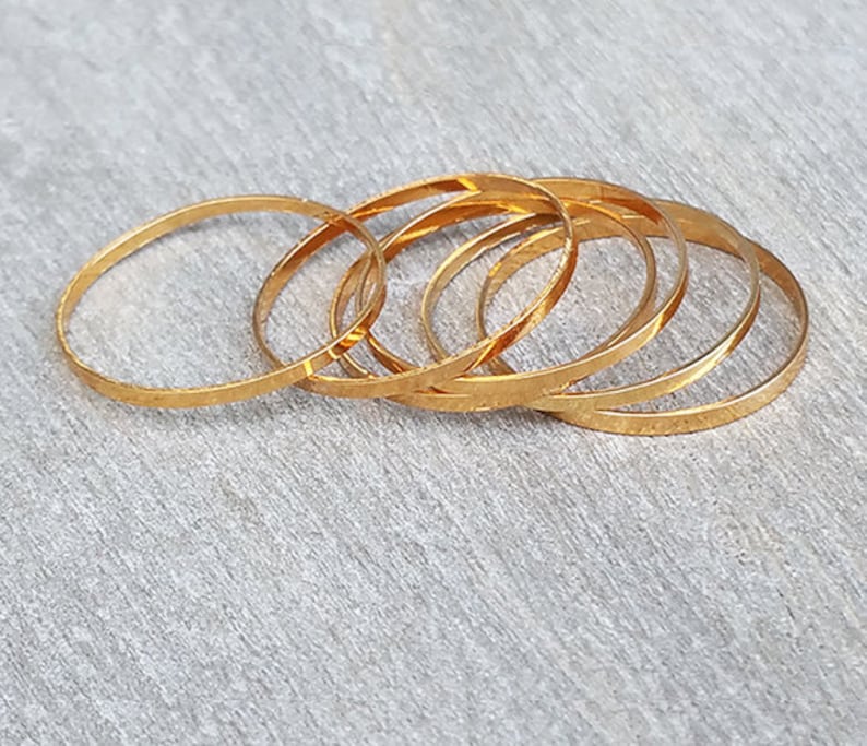 Gold Ring Stacking Rings Knuckle Rings Gold Shiny Bands - Etsy Israel