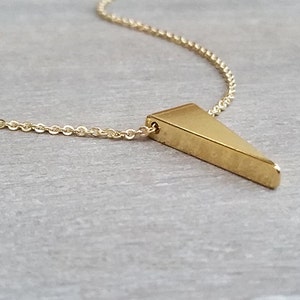 Gold Triangle Necklace, Gift for Women, Gold Necklace, Geometric ...