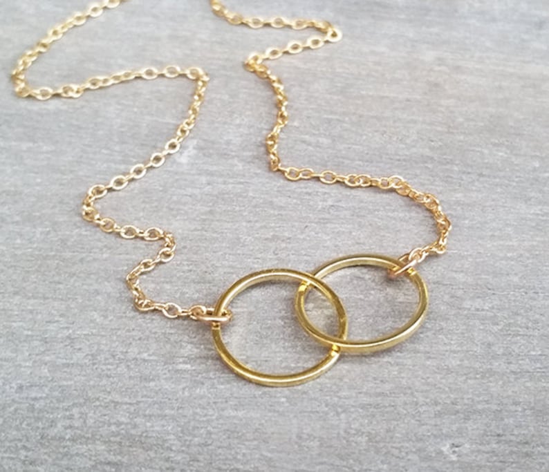 Gold Infinity Necklace Best Friend Necklace Interlocking - Etsy