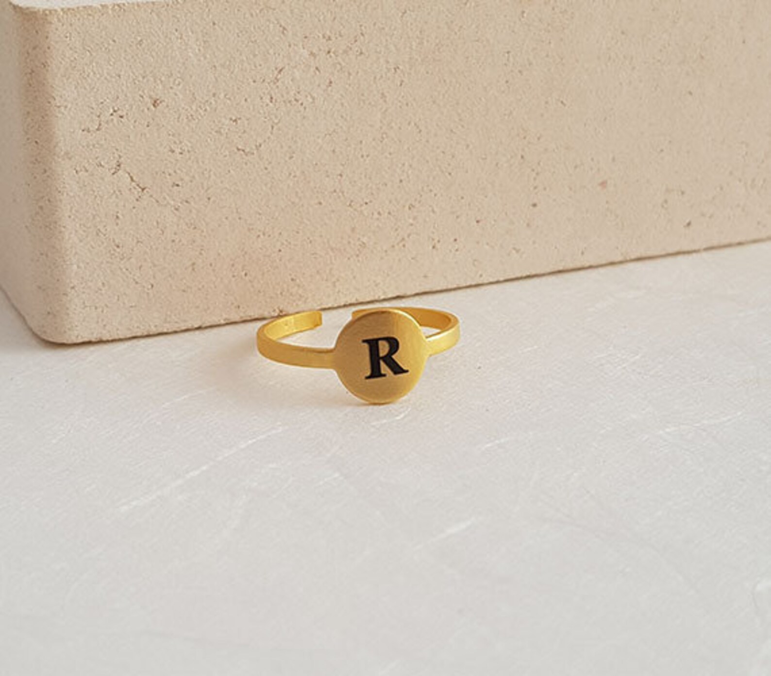 Custom Initial Ring Personalized Letter Ring Bridesmaid | Etsy