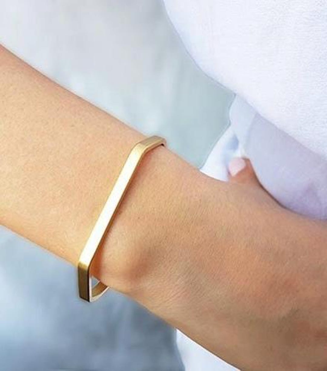 Gold Cuff Bracelet, Minimalist Gold Bangle Bracelet, Stacking Cuff ...
