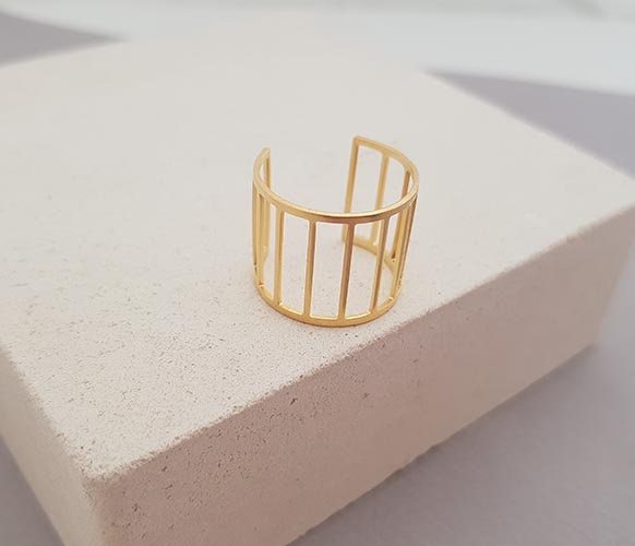 Cuff Ring Cage Ring Gold or Silver Sister Gift Rings for | Etsy