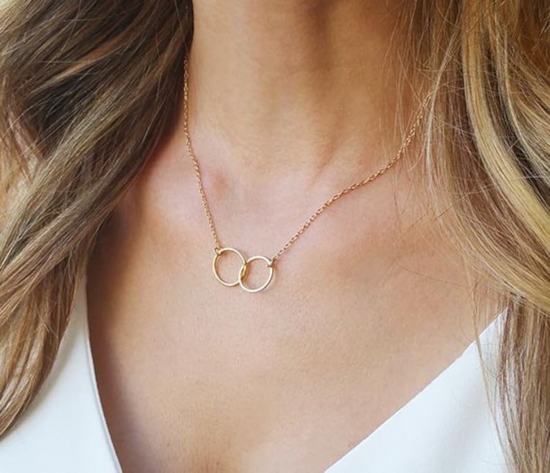 Gold Infinity Necklace Best Friend Necklace Interlocking - Etsy