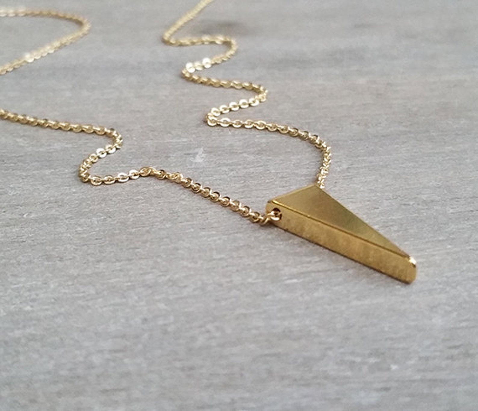 Gold Triangle Necklace Gift for Women Gold Necklace | Etsy
