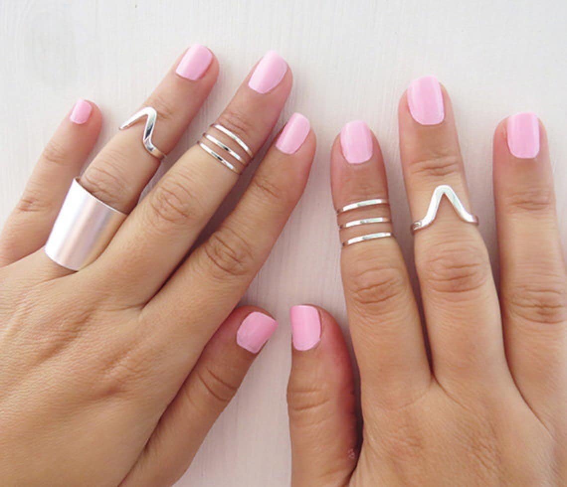 Silver Knuckle Rings Handmade Rings Set of 9 Silver Stacking - Etsy