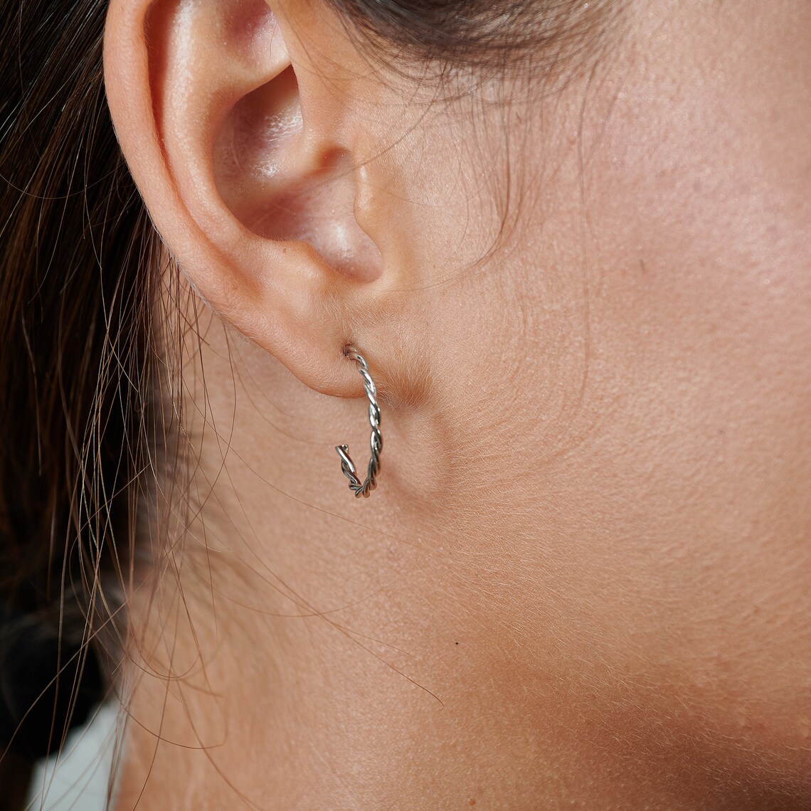 Silver Hoop Earrings Thin Post Earring 18mm Silver Hoops - Etsy