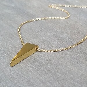 Gold Triangle Necklace, Gift for Women, Gold Necklace, Geometric ...