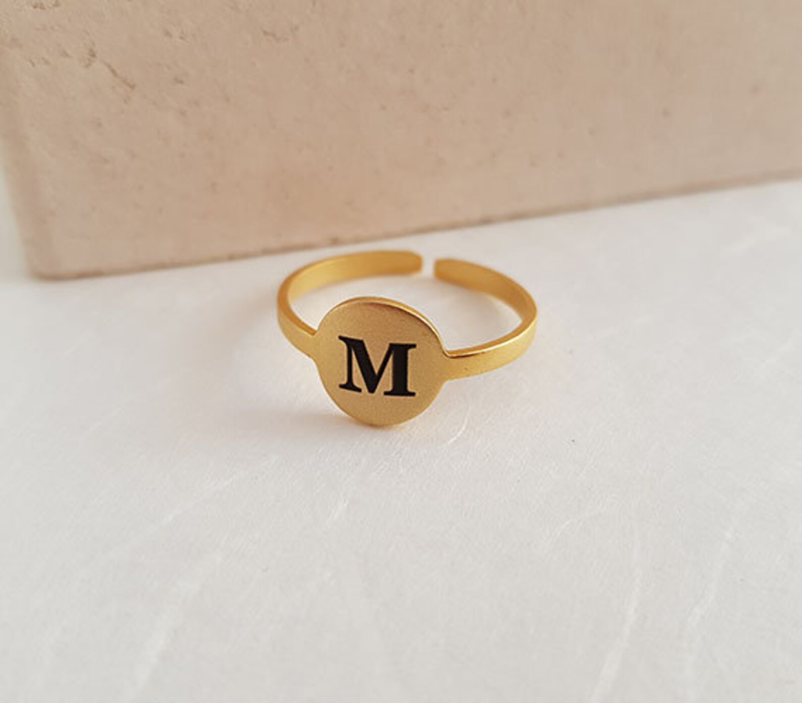 Custom Initial Ring Personalized Letter Ring Bridesmaid | Etsy