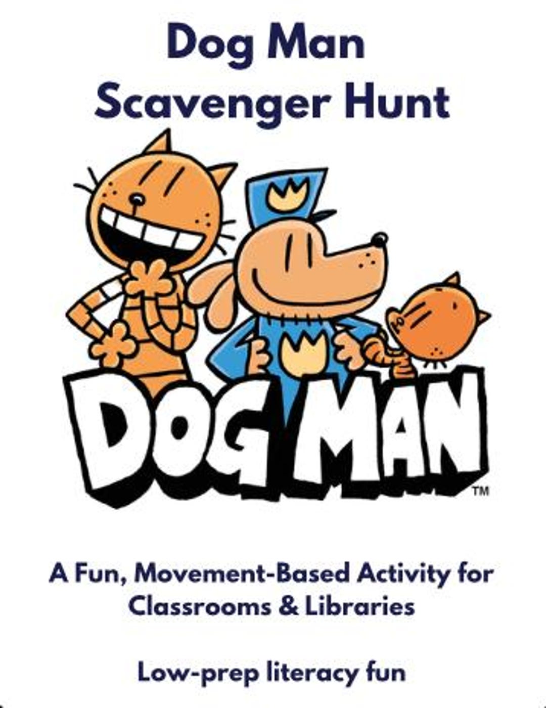 Dog Man Scavenger Hunt – Printable Classroom & Library Activity ...