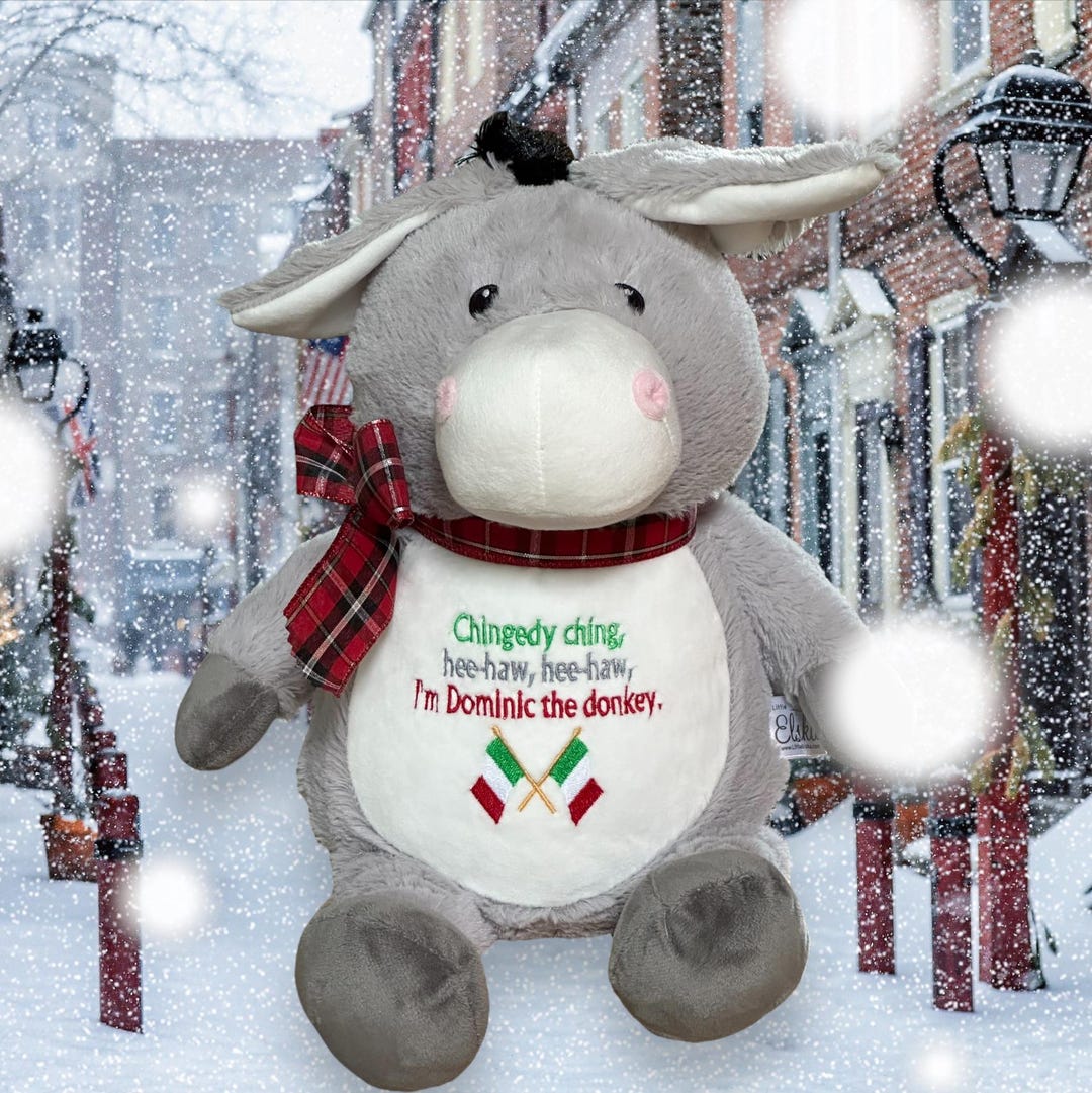 Plush Animal, Babys First Christmas, Dominic Donkey, Farm Nursery ...