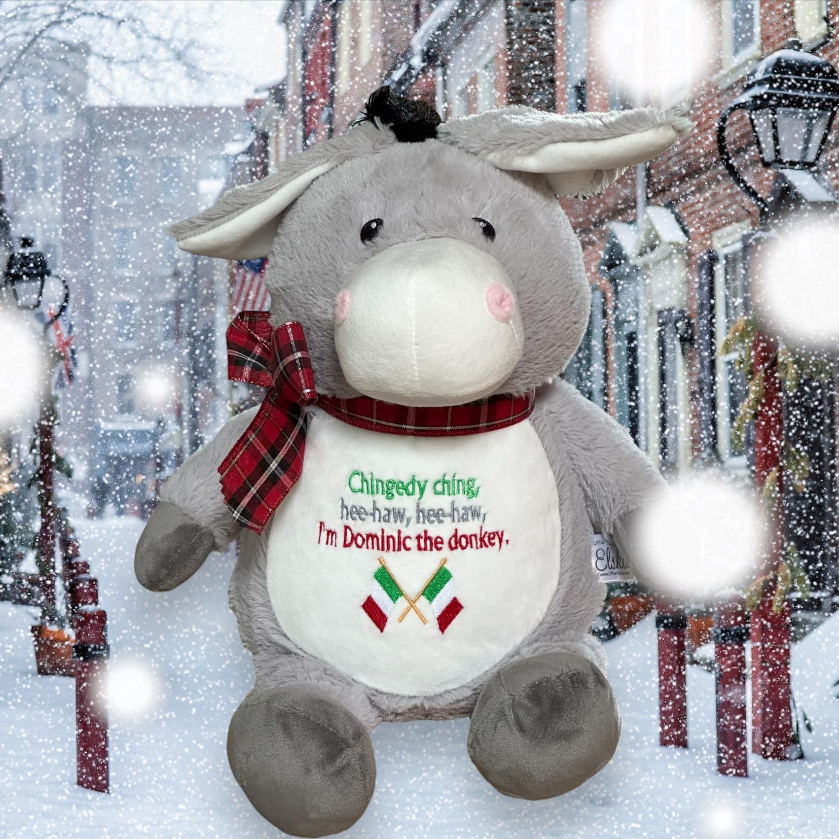 Plush Animal Babys First Christmas Dominic Donkey Farm Nursery Italian Donkey Christmas Decor Etsy