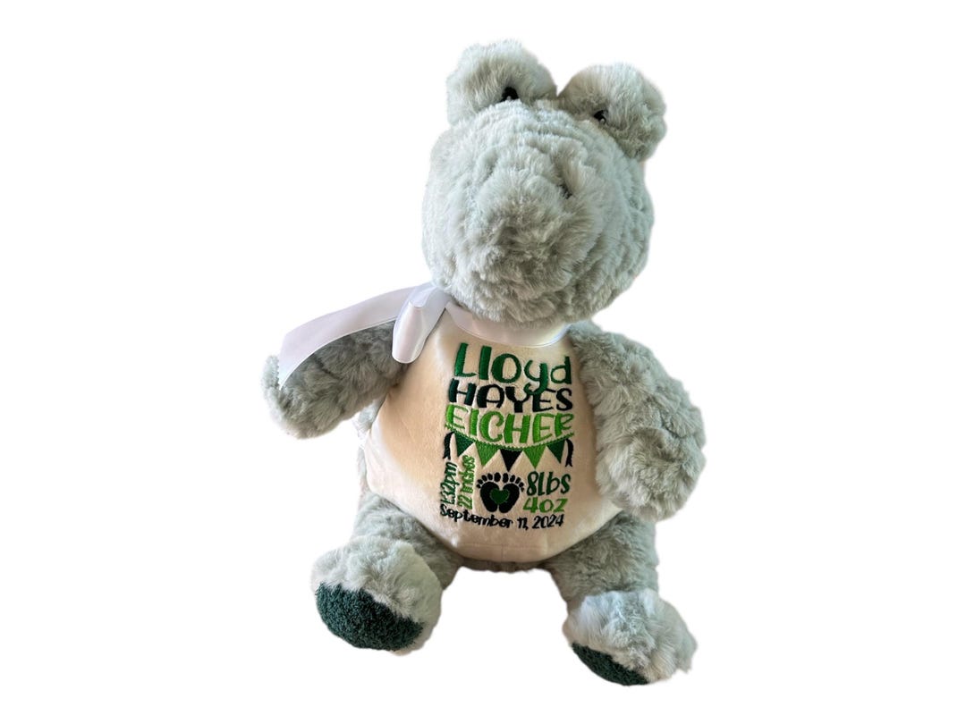 Plush Alligator, Ring Bearer Proposal, Animal Keepsake, Birth Block ...