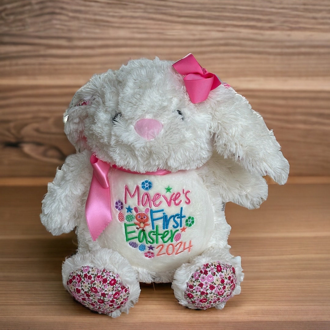 Plush Pink Bunny, Stuffed Rabbit, Baby Bunny Plush, Flower Girl Gift ...
