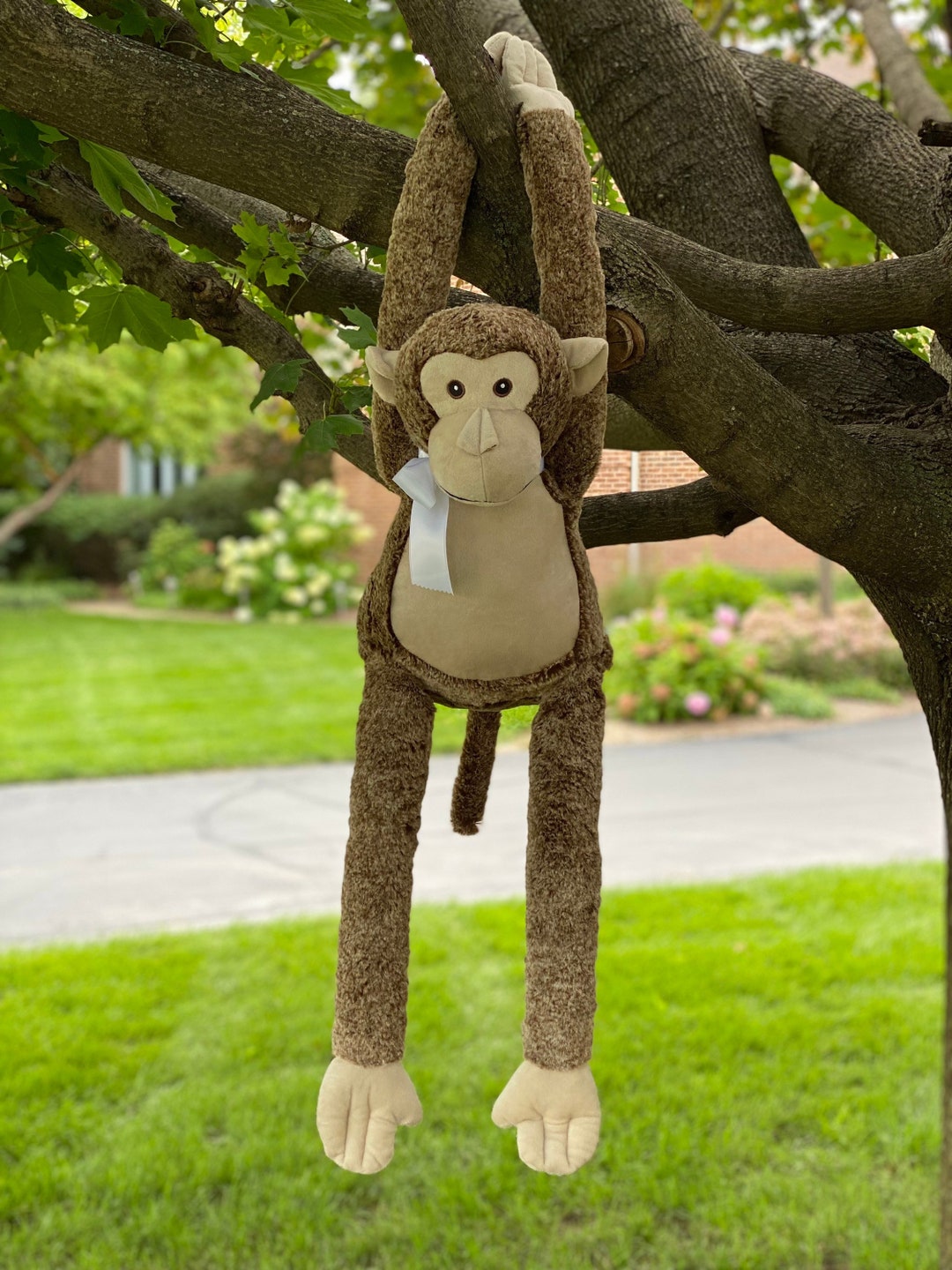 Stuffed Monkey, Personalized Monkey, Personalized Embroidered Birth ...