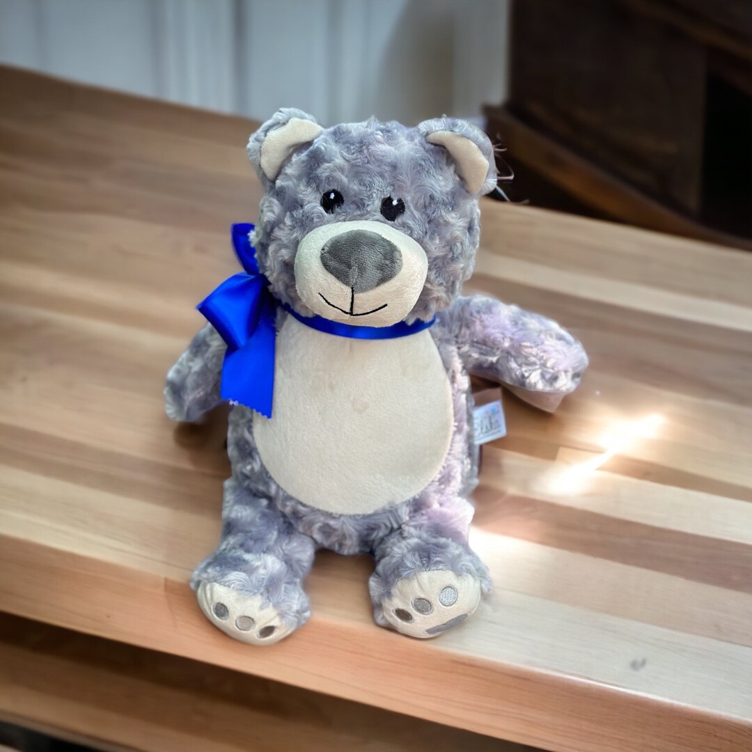 Personalized Plush Birth Stat Bear: Custom Stuffed Animal Gift, Gray ...