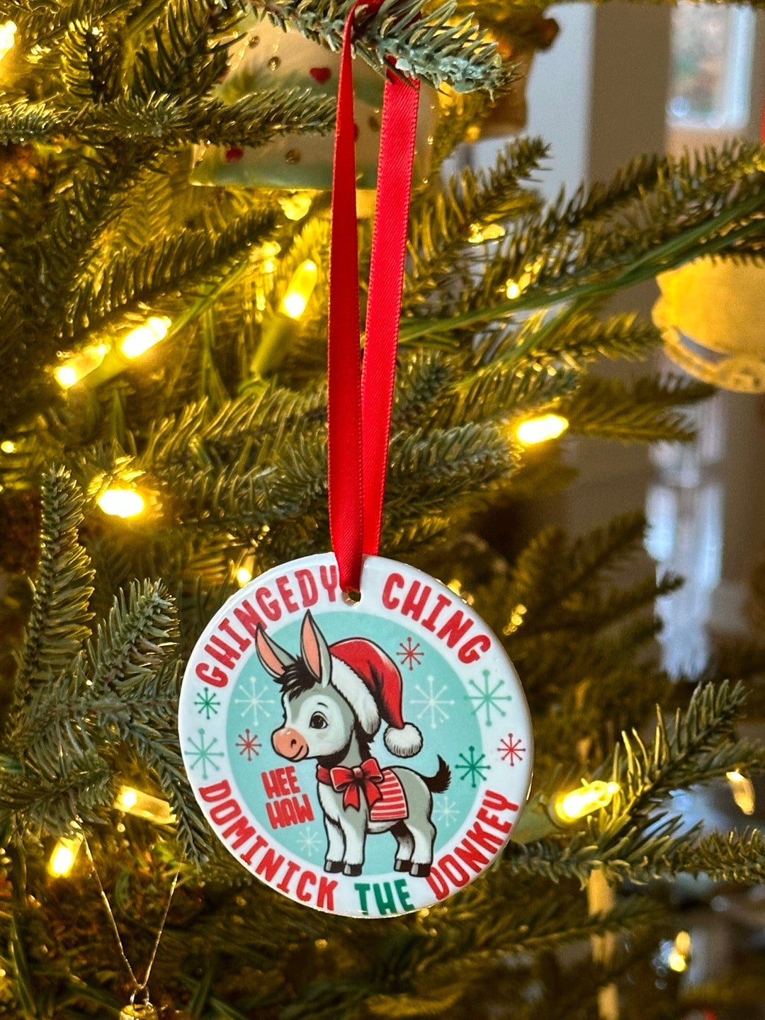 Dominick Donkey, Italian Donkey, Personalized Ornament, Italian ...