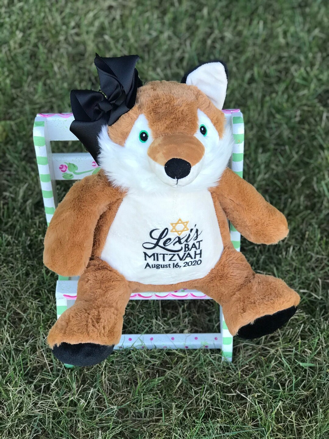 Plush Fox, Plush Animal, Stuffed Fox, Birth Announcement, Baby Keepsake ...