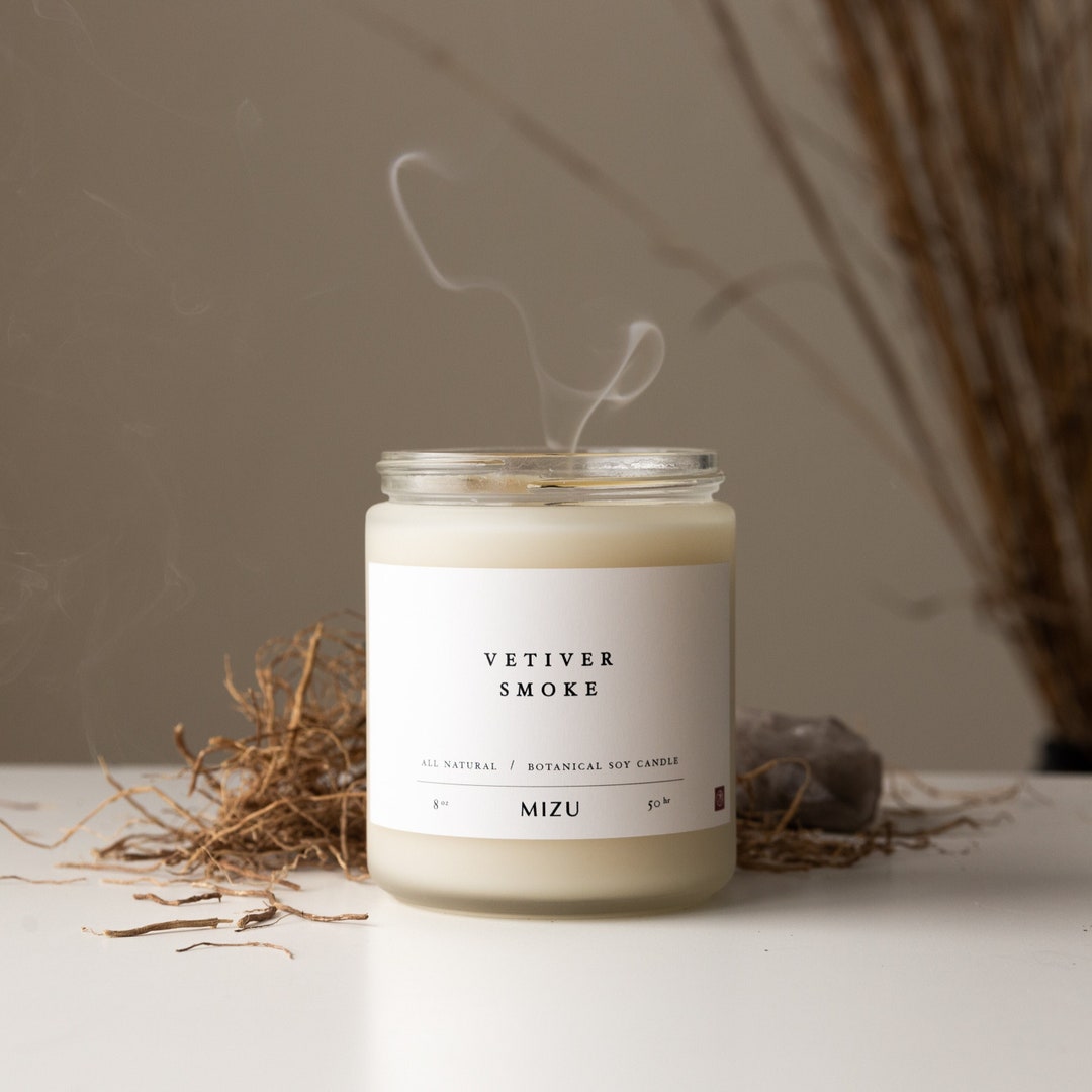 VETIVER SMOKE Essential Oil Candle | All Natural Modern Candle - Etsy