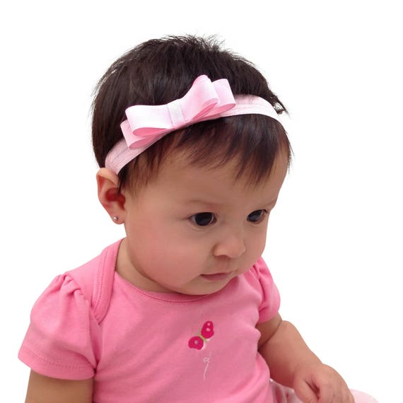 Baby Pink Headband Pink Headband Bow Baby Headband Baby - Etsy