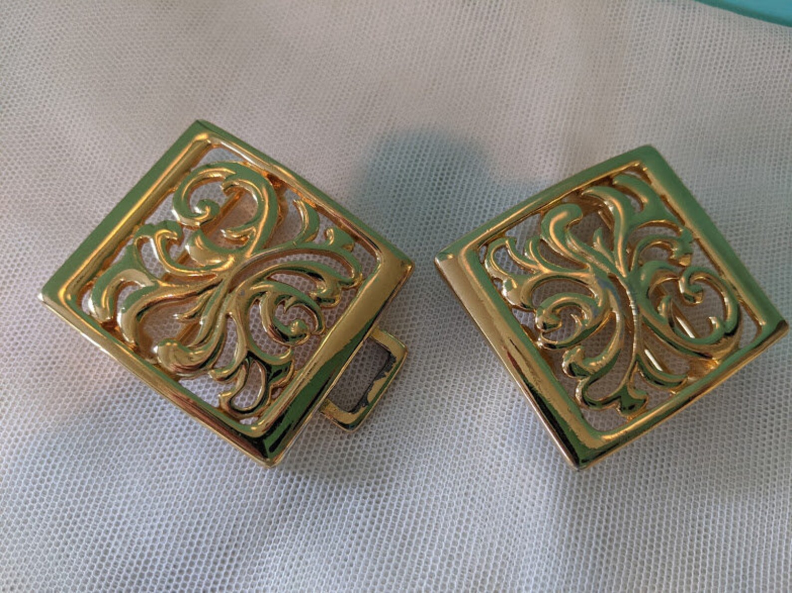 Vintage Ornate Gold Tone Square Shape Belt Buckle. Vintage DP | Etsy