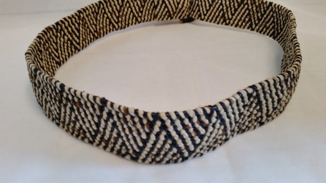 Vintage Straw/Rope String Woven Belt with Tortoise Shell Buckle ...