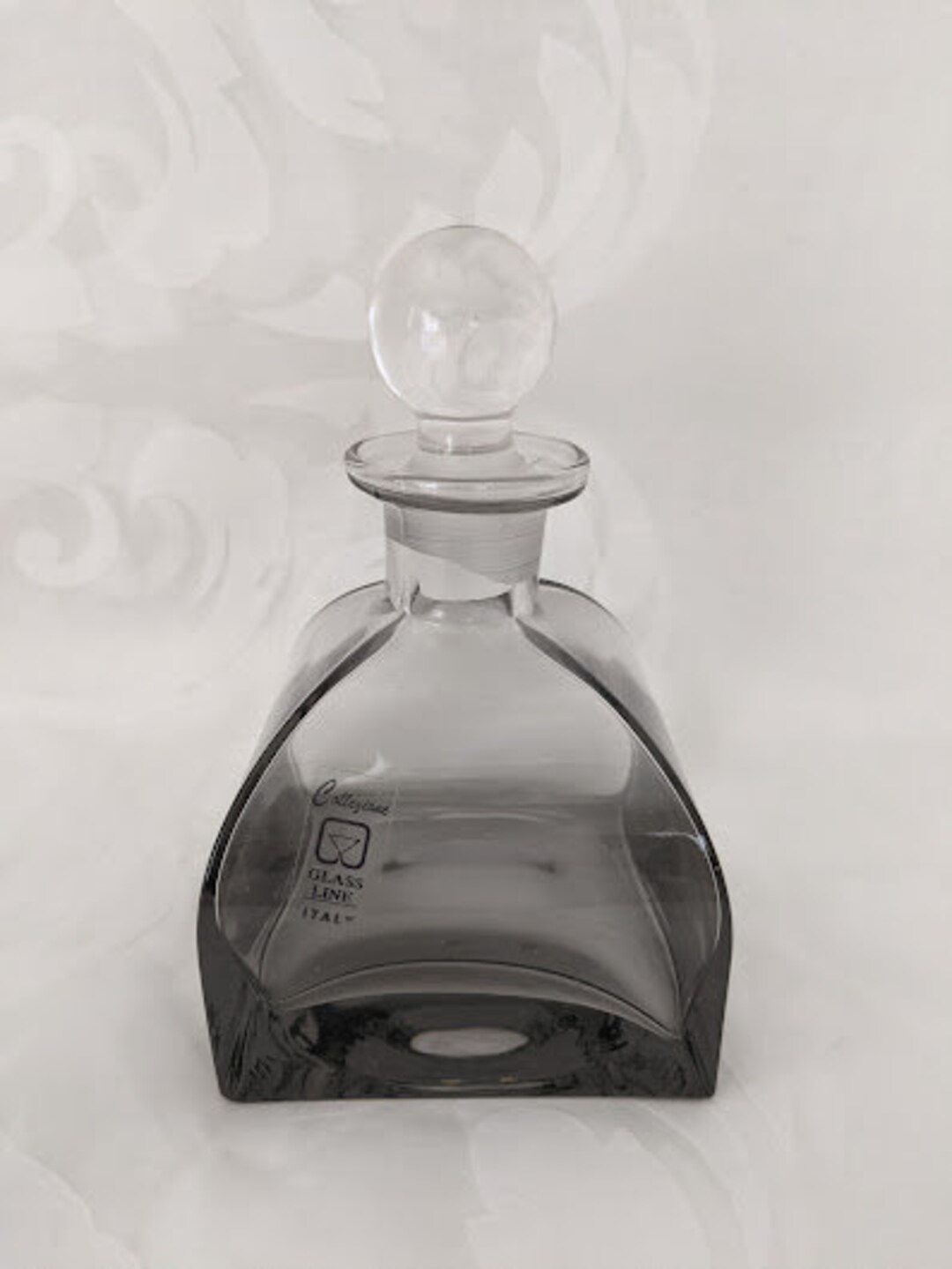 Collezione Glass Line Italy Perfume Bottle. Smoke Gray Heavy Crystal ...