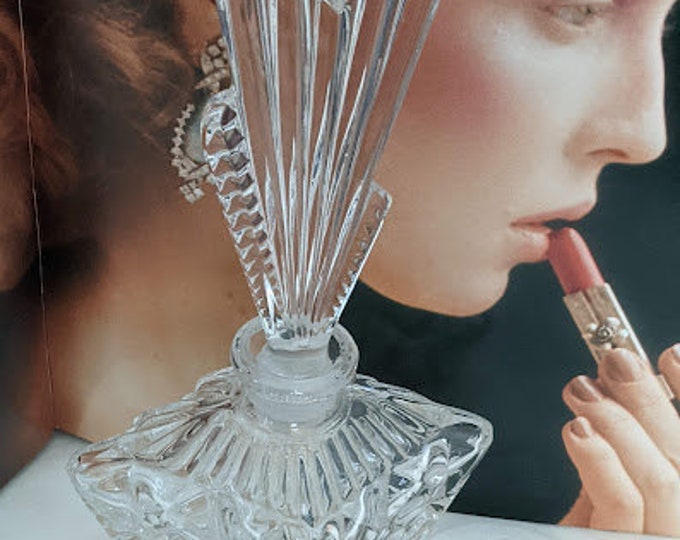 Vintage Art Deco Style Cut Crystal Perfume Bottle. Heavy Cut Crystal ...
