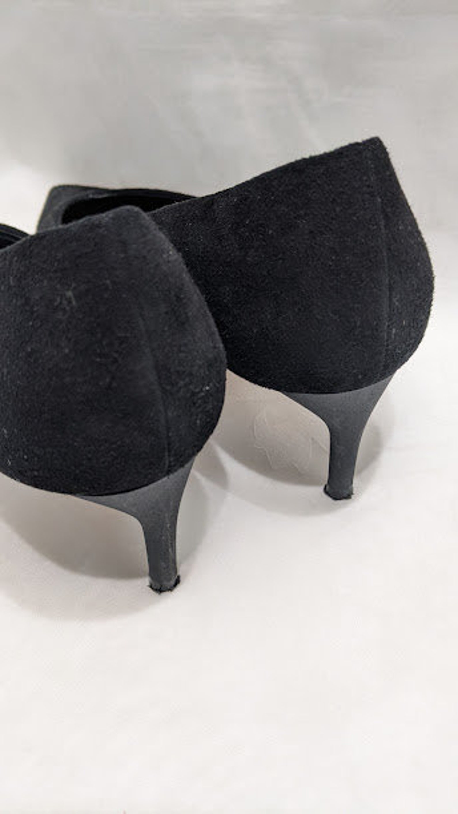 Max Mara Black Suede Short Heel Pumps. 2 Inch Kitty Heel. Now on SALE ...