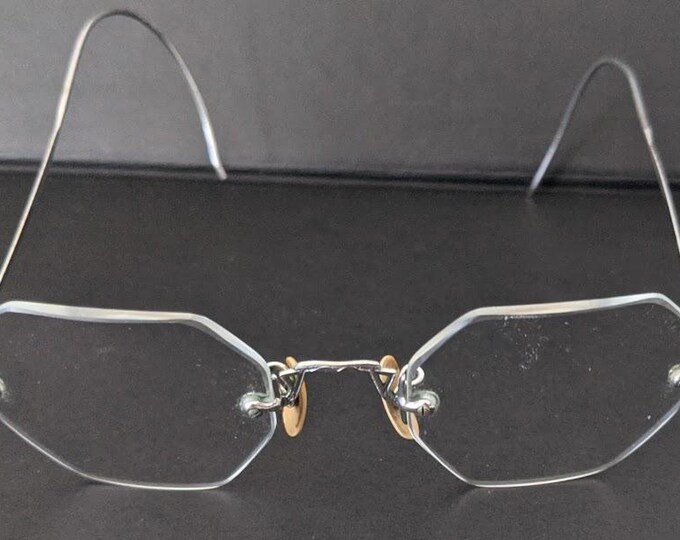 Vintage 1/10 12K GF Small Rimless Hexagon Shape Spectacles. Vintage ...