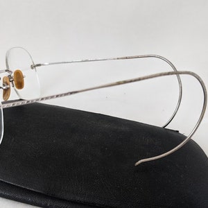 Vintage Shuron Round Rimless Eye Glass Frame. Shuron Retro Round Cable ...