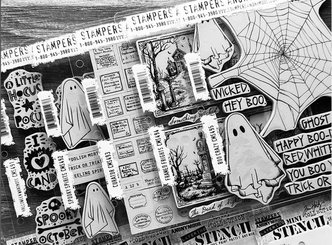 Tim Holtz Stampers Anonymous Rubber Cling Stamp Set Halloween 2024- U ...