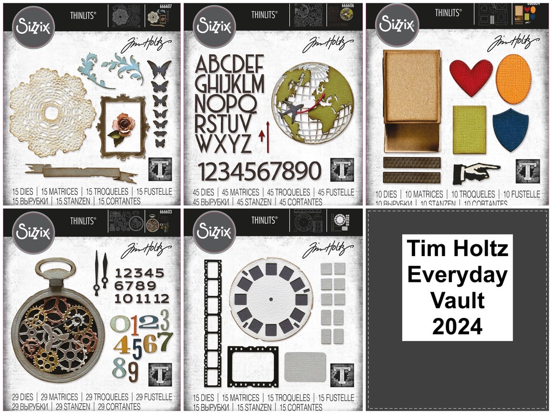 Tim Holtz 2024 Everyday Sizzix VAULT Thinlits Dies- U PICK (picture Show, Boutique, Matchbox ...