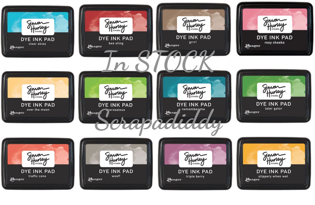 Ranger Simon Hurley Create. Dye Ink Pad (COMPLETE SET) 12 Ink Pads ...