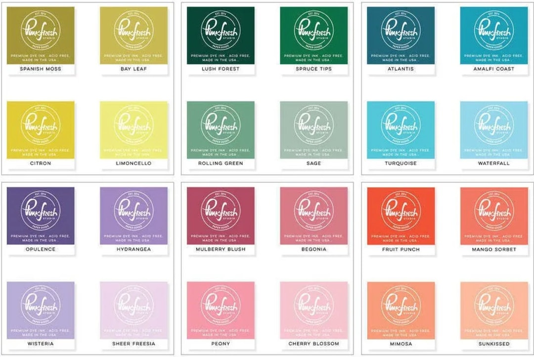 Pinkfresh Studio Premium Dye Ink Cubes (NEW COLORS) 6 Sets- All 24 ...