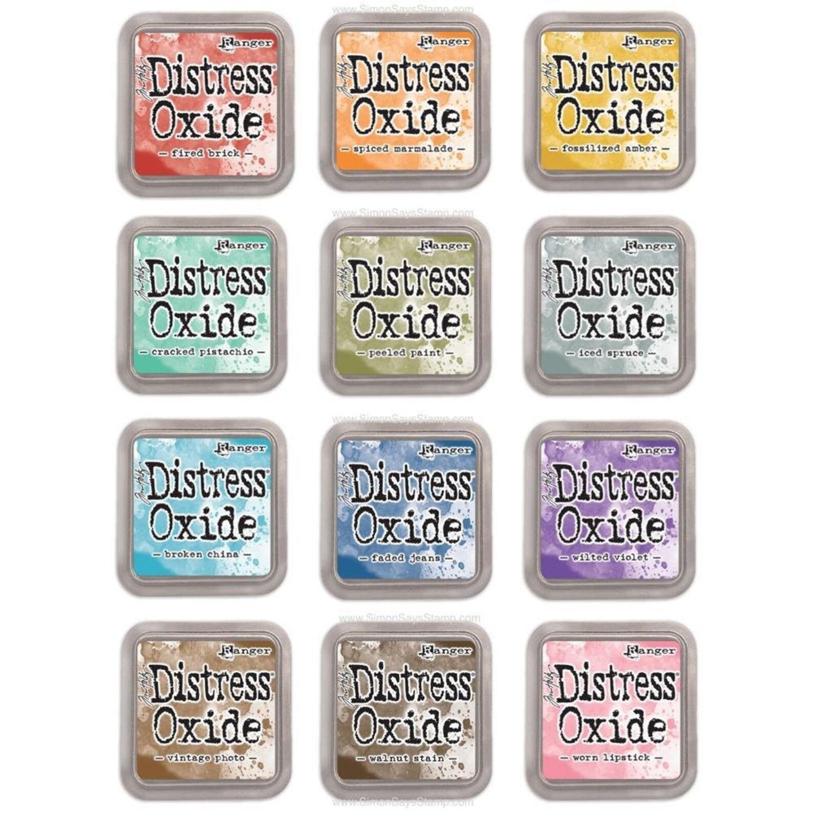 Ranger Tim Holtz DISTRESS OXIDE Ink Pads- Set Bundle of ALL 12 Colors ...