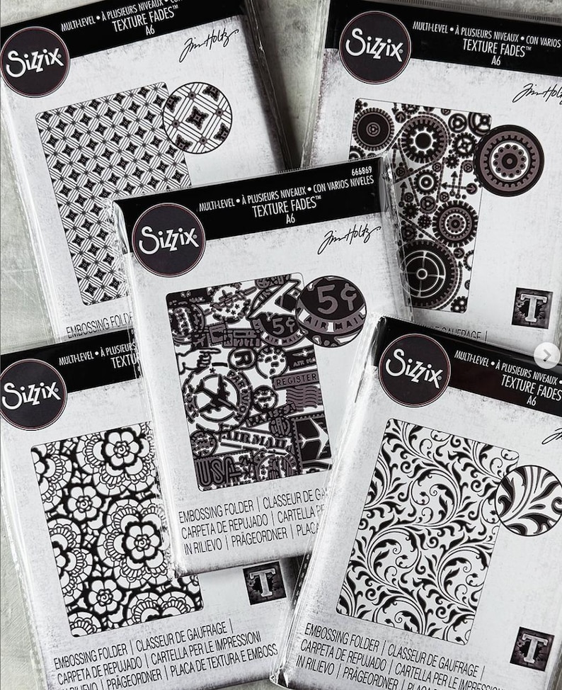 Sizzix Tim Holtz Multi-level Textured VAULT Texured Embossing Folder ...