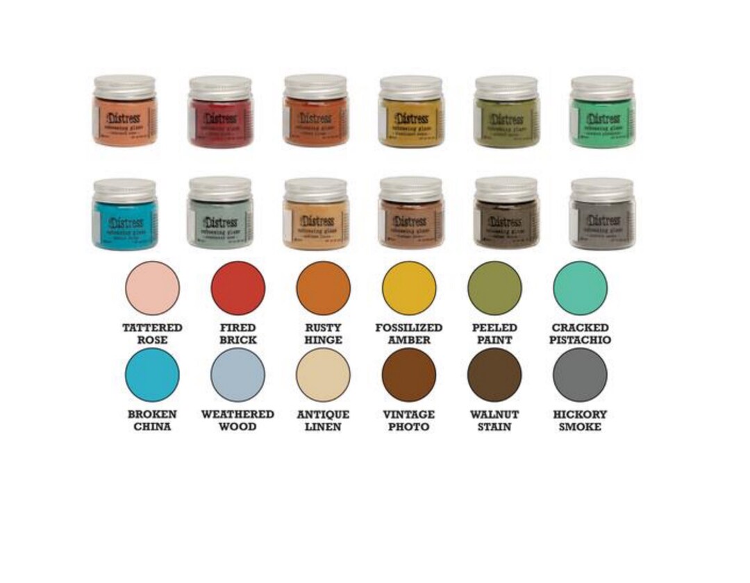 2020 Tim Holtz DISTRESS EMBOSSING GLAZE Powder (all 12 Colors) 1 Oz ...