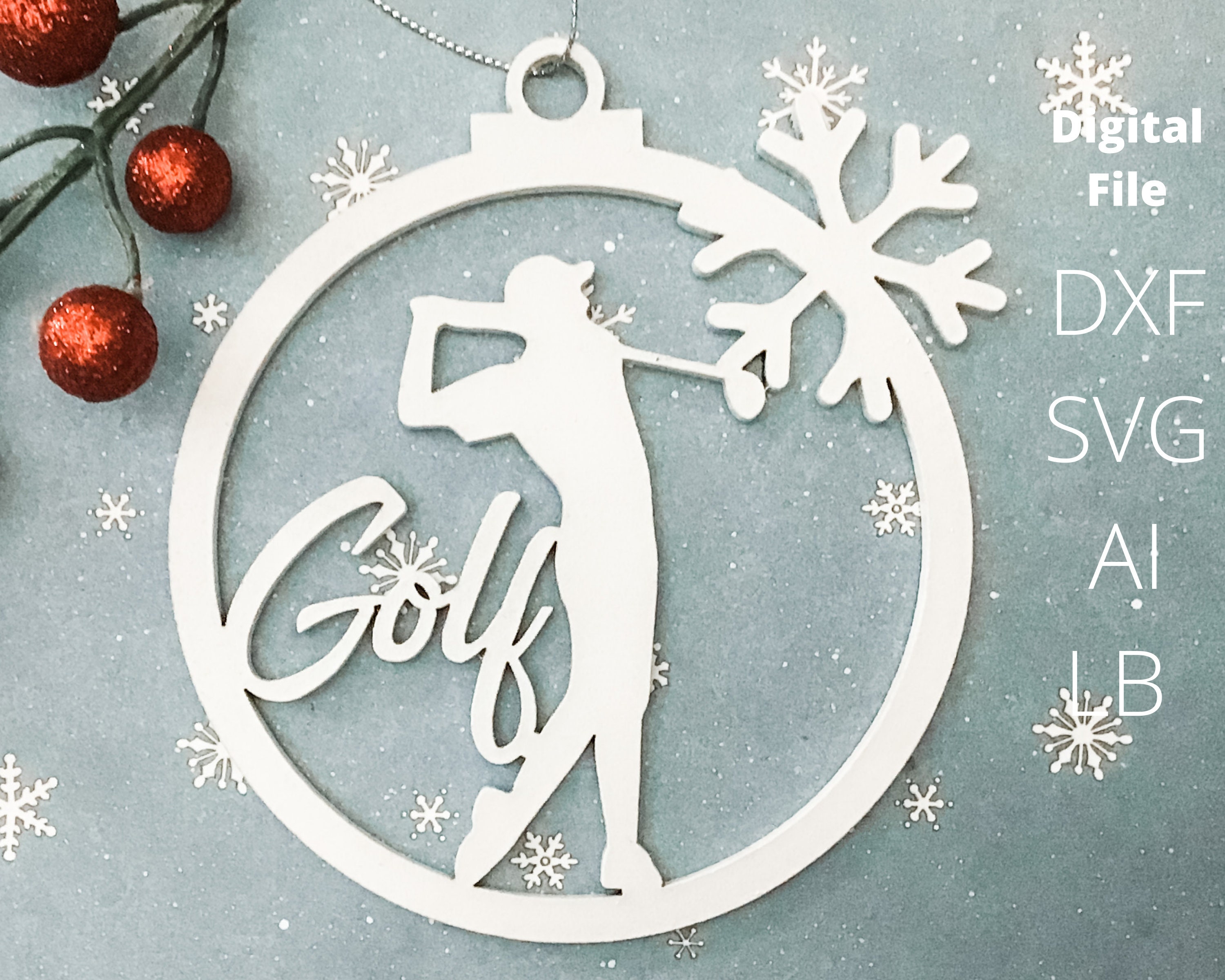 Golf Ornament Laser Cut File Golfer Gift Svg Sports - Etsy