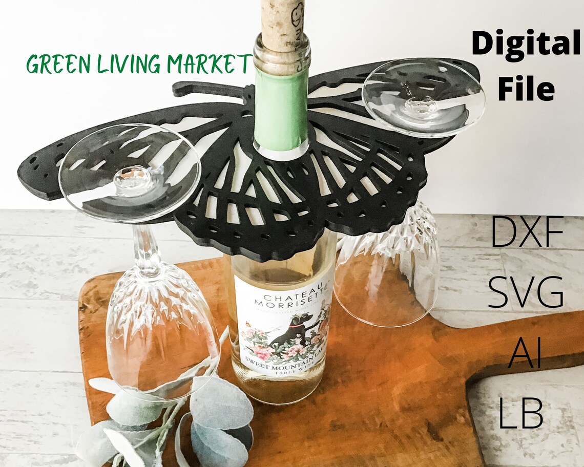 Butterfly Wine Butler Laser Cut File Wine Caddy Svg - Etsy