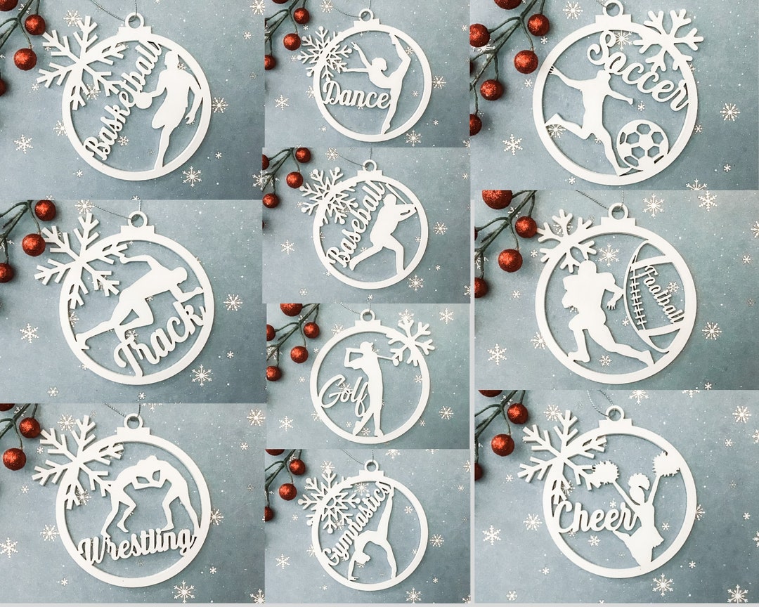 Sports Ornament Bundle, Laser Cut File, Sports Gift Svg, Sports ...