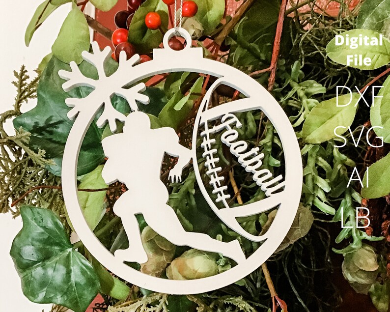 Football Ornament Laser Cut File Football Player Gift Svg - Etsy