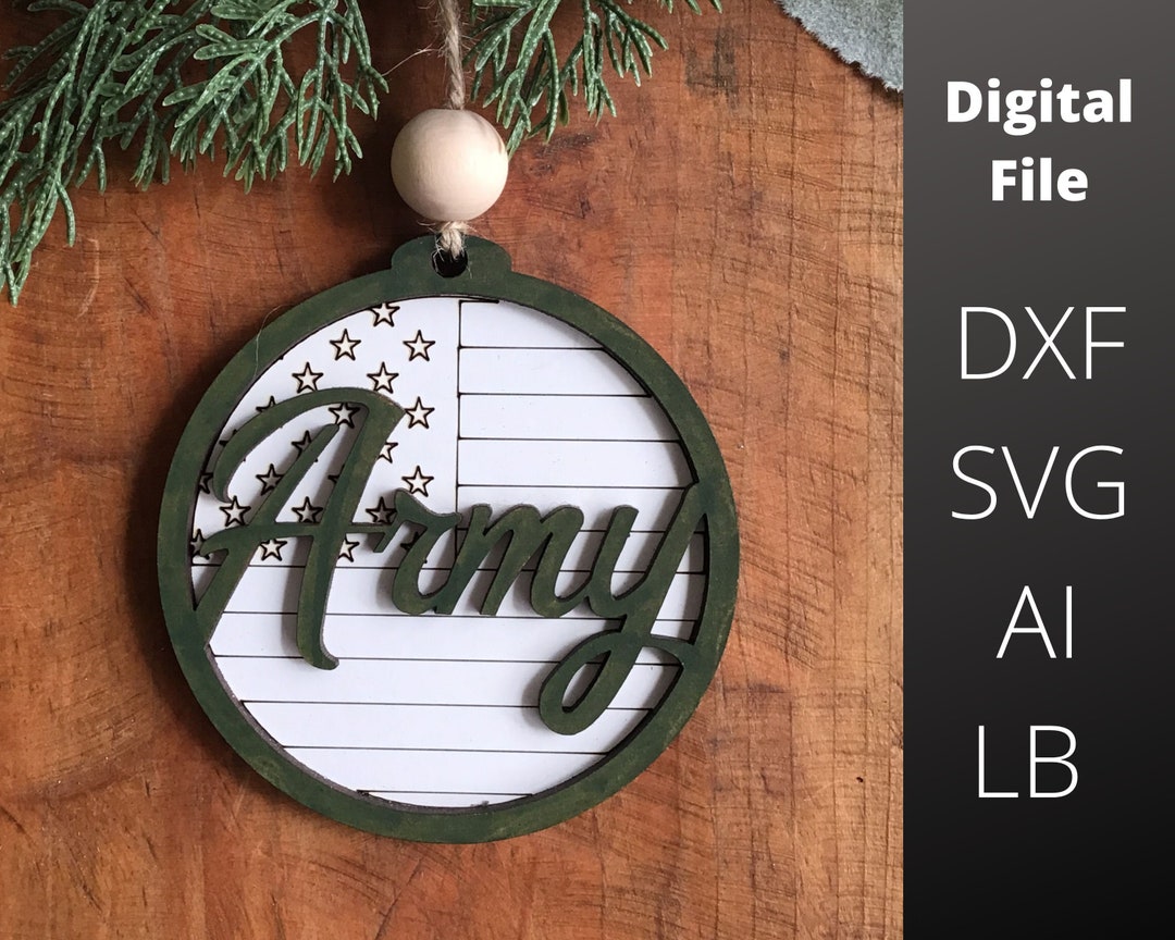 Army Military Ornament Laser Cut File, Army Gift Svg, Army Military ...