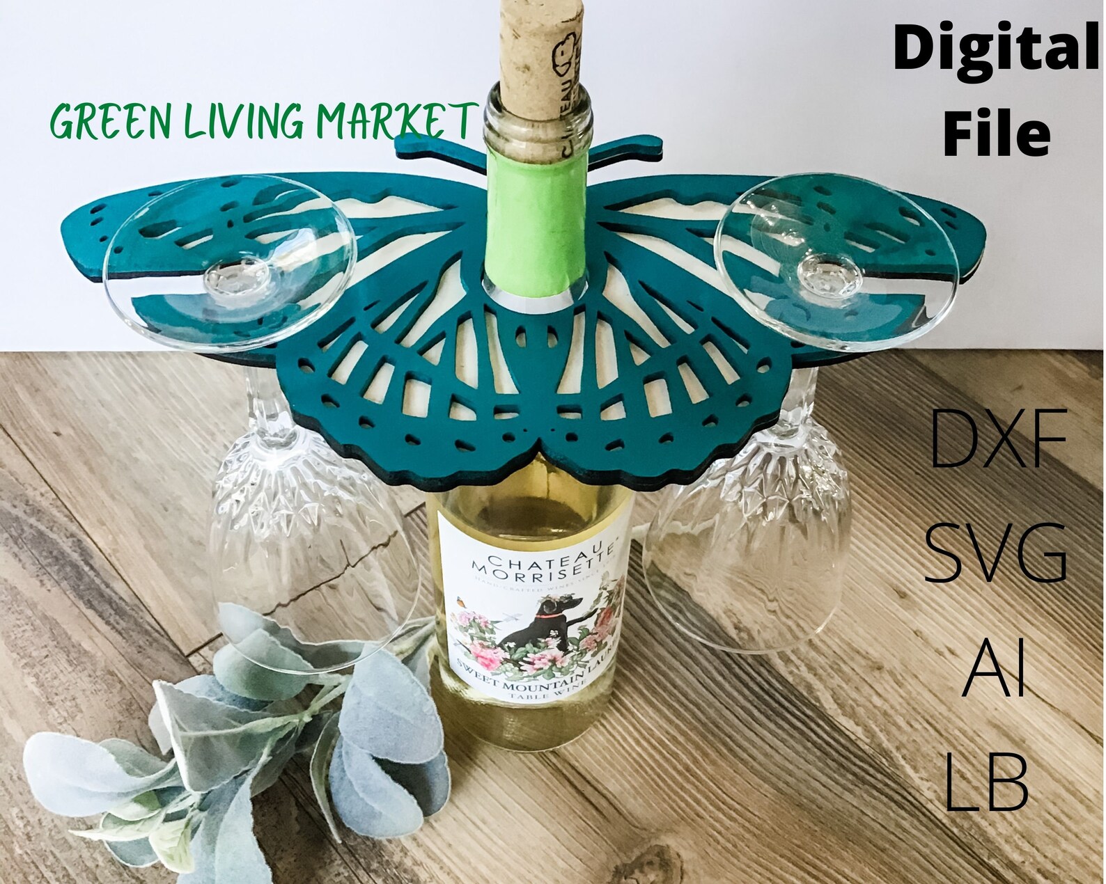 Butterfly Wine Butler Laser Cut File Wine Caddy Svg - Etsy