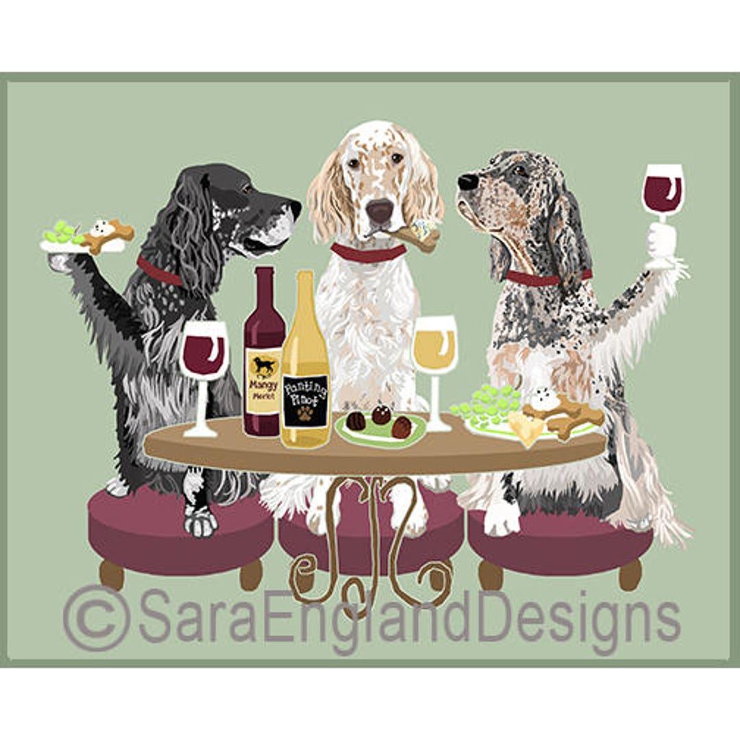 Dogs Wineing - English Setter - Etsy
