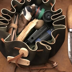 Tinder / Survival Kit / Fire Starting Kit Leather Pouch Dark Brown - Etsy